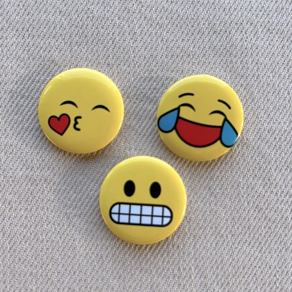 Accessories | Emoji Pins Set Of 3 | Poshmark